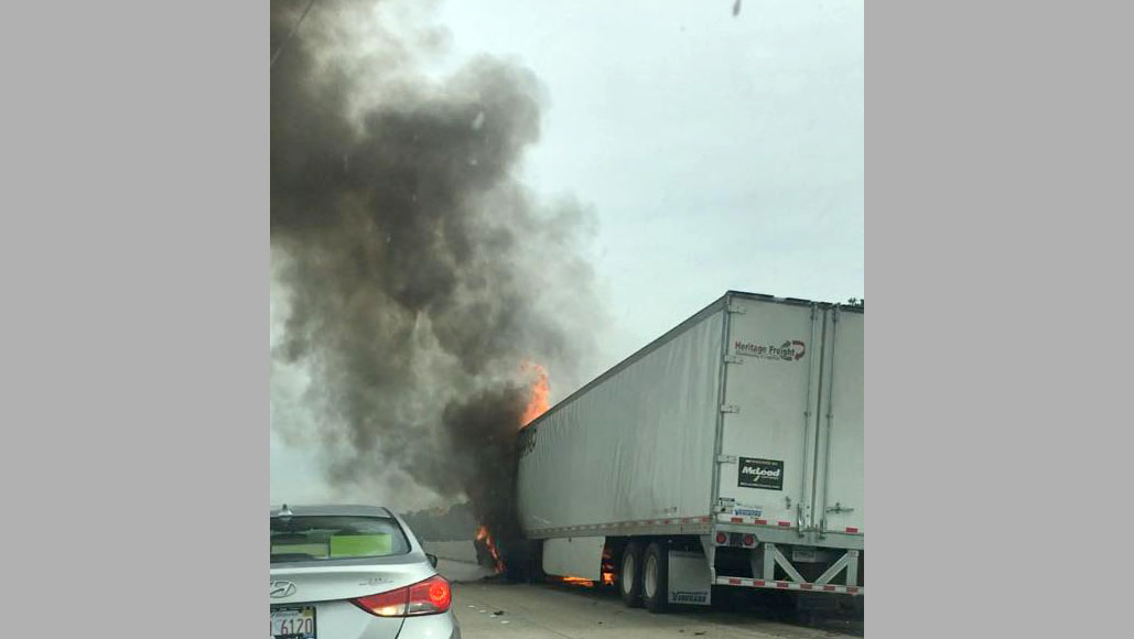 18-wheeler fire shuts down eastbound lanes of Interstate 10 in Orange County | 12newsnow.com